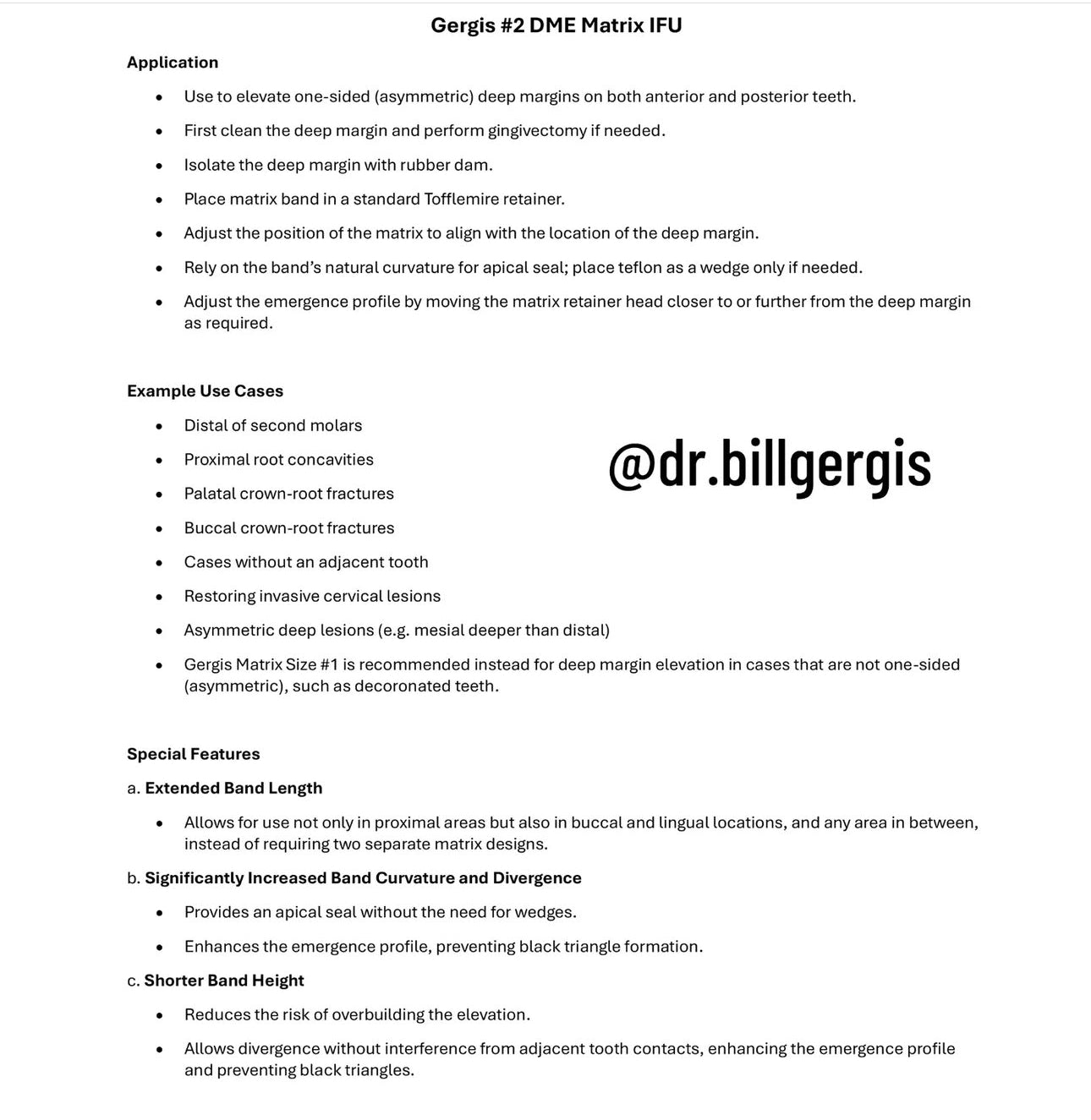 Gergis and Tofflemire metal matrix bands